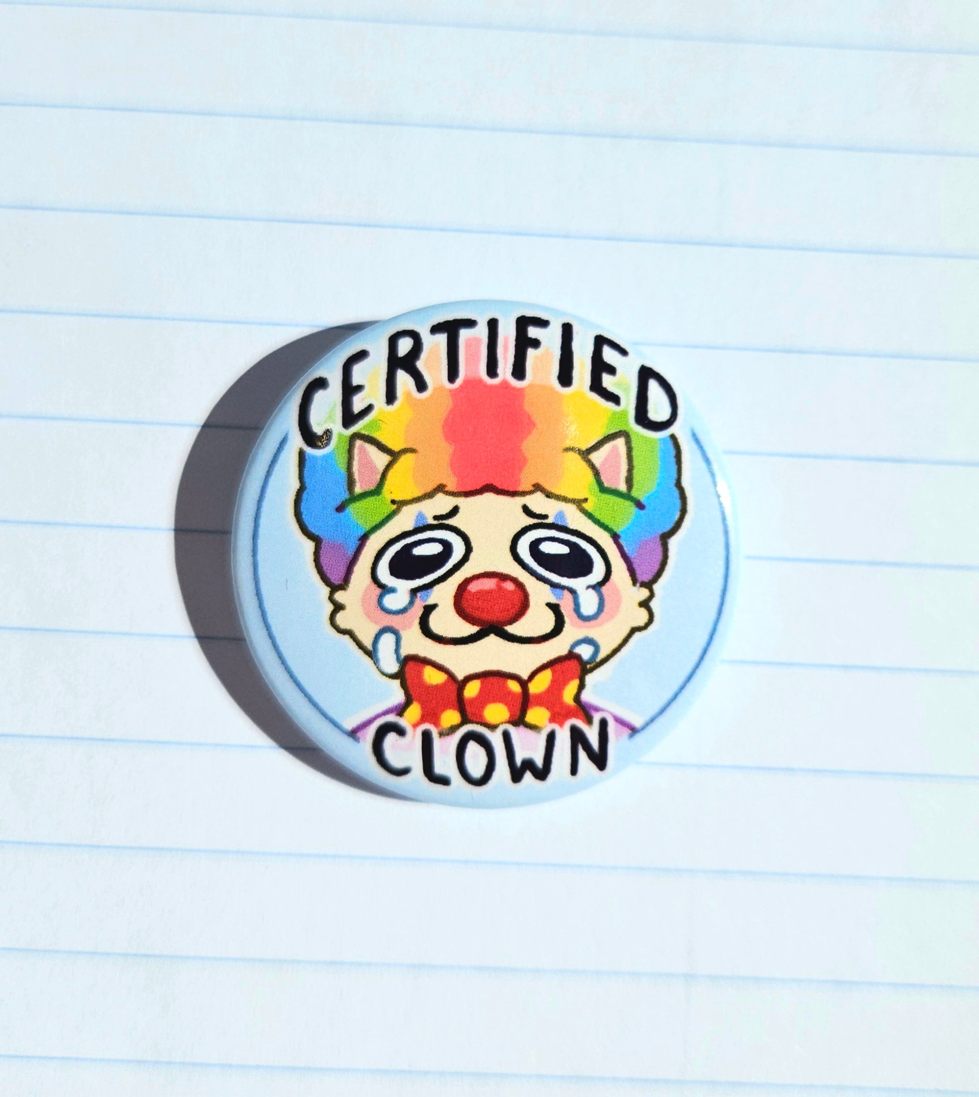 Certified Clown Glossy Decorative Buttons – Pins for Bags, Shirts ...